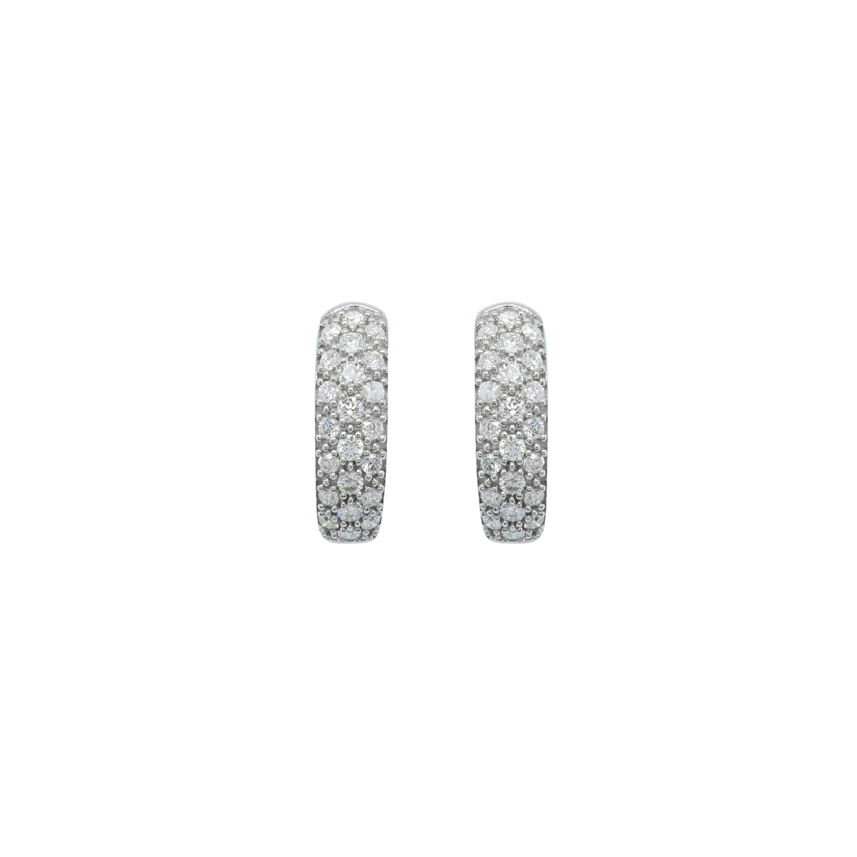 14K White Gold Round Illusion Loop Earrings - Manila Diamond Studio